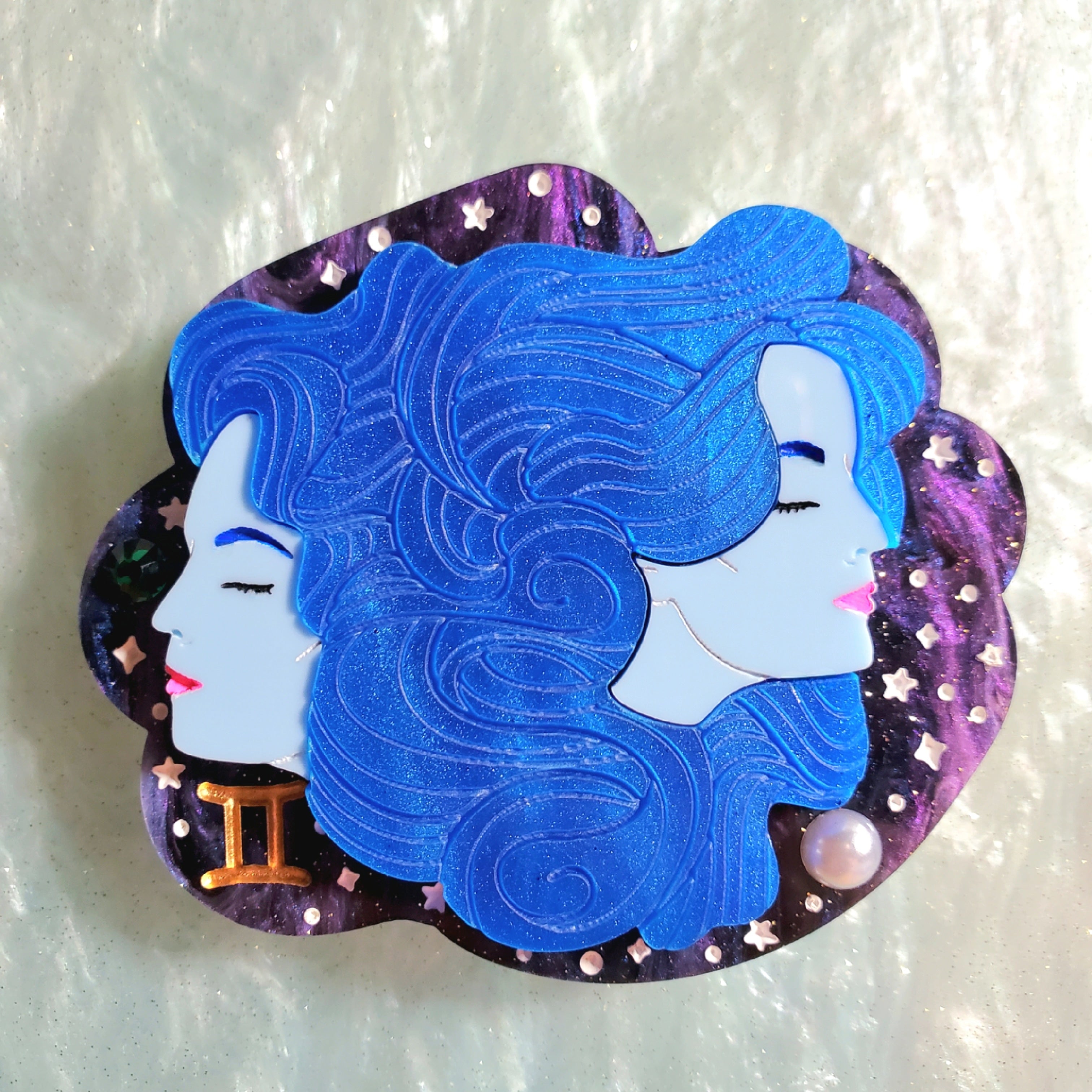 Gemini Brooch - The Twins *MADE TO ORDER* – Paper Ruby